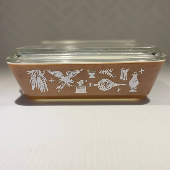 Pyrex Kitchen Pyrex Early American White On Brown 53 5 Qt
